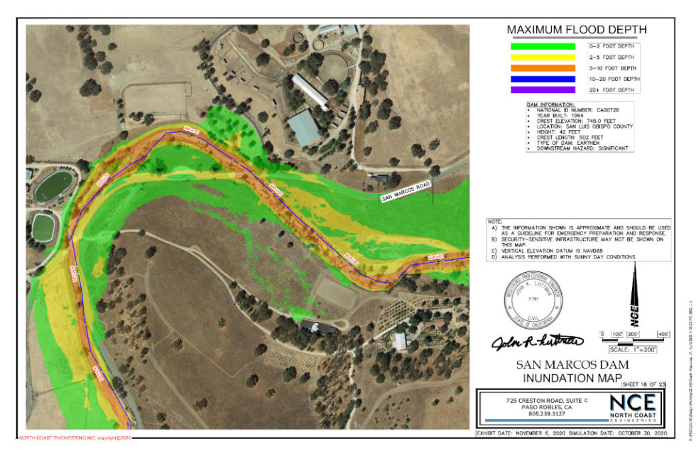 San Marcos Dam Inundation Map - North Coast Engineering